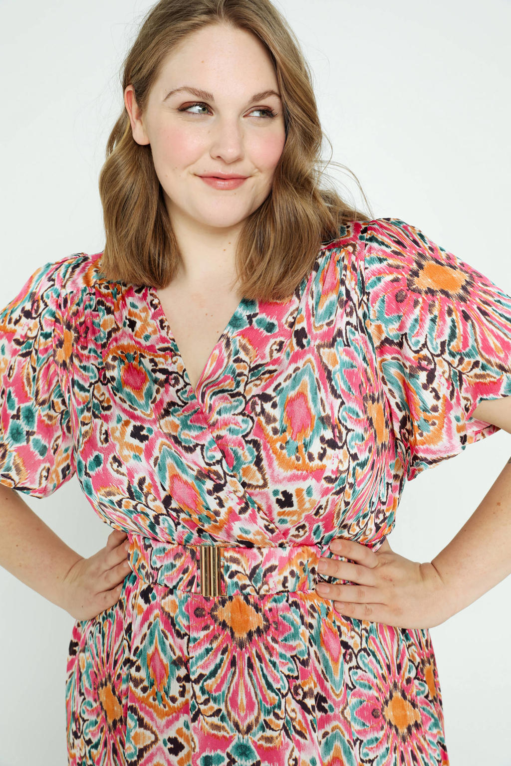 Paprika Jurk Met All Over Print Roze Blauw Oranje Wehkamp