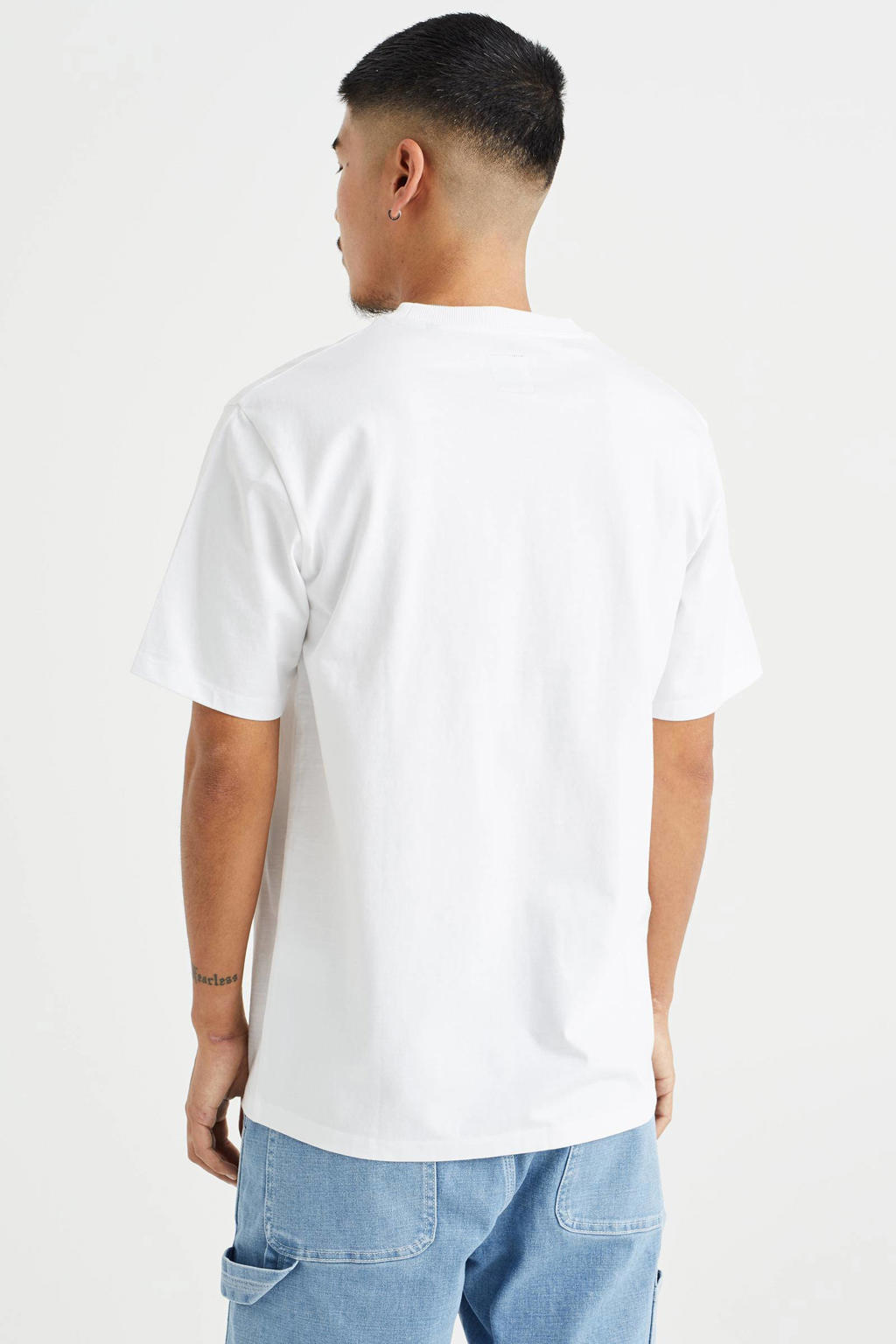 WE Fashion regular fit T-shirt met logo white uni | wehkamp