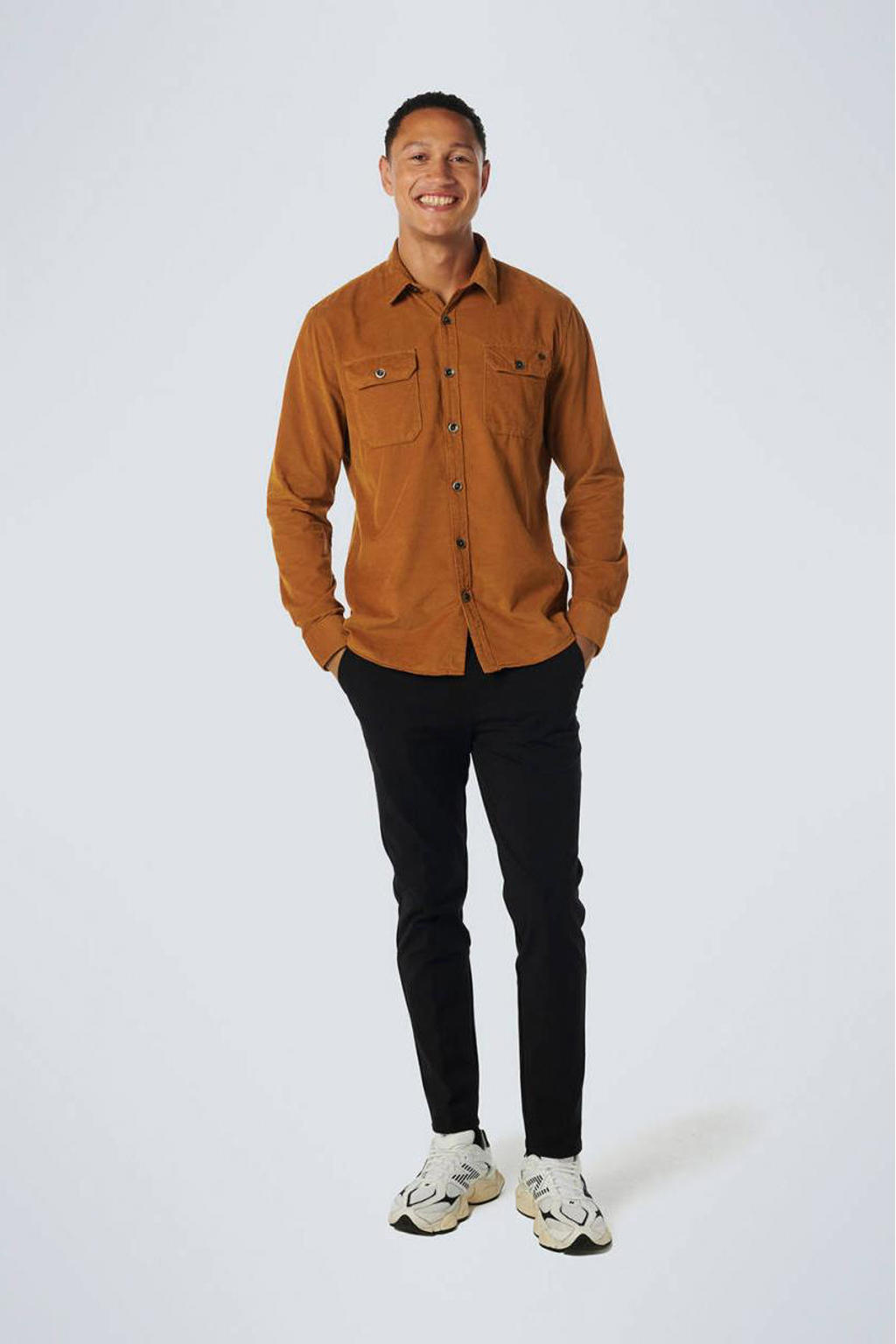 No Excess corduroy regular fit overshirt caramel | wehkamp
