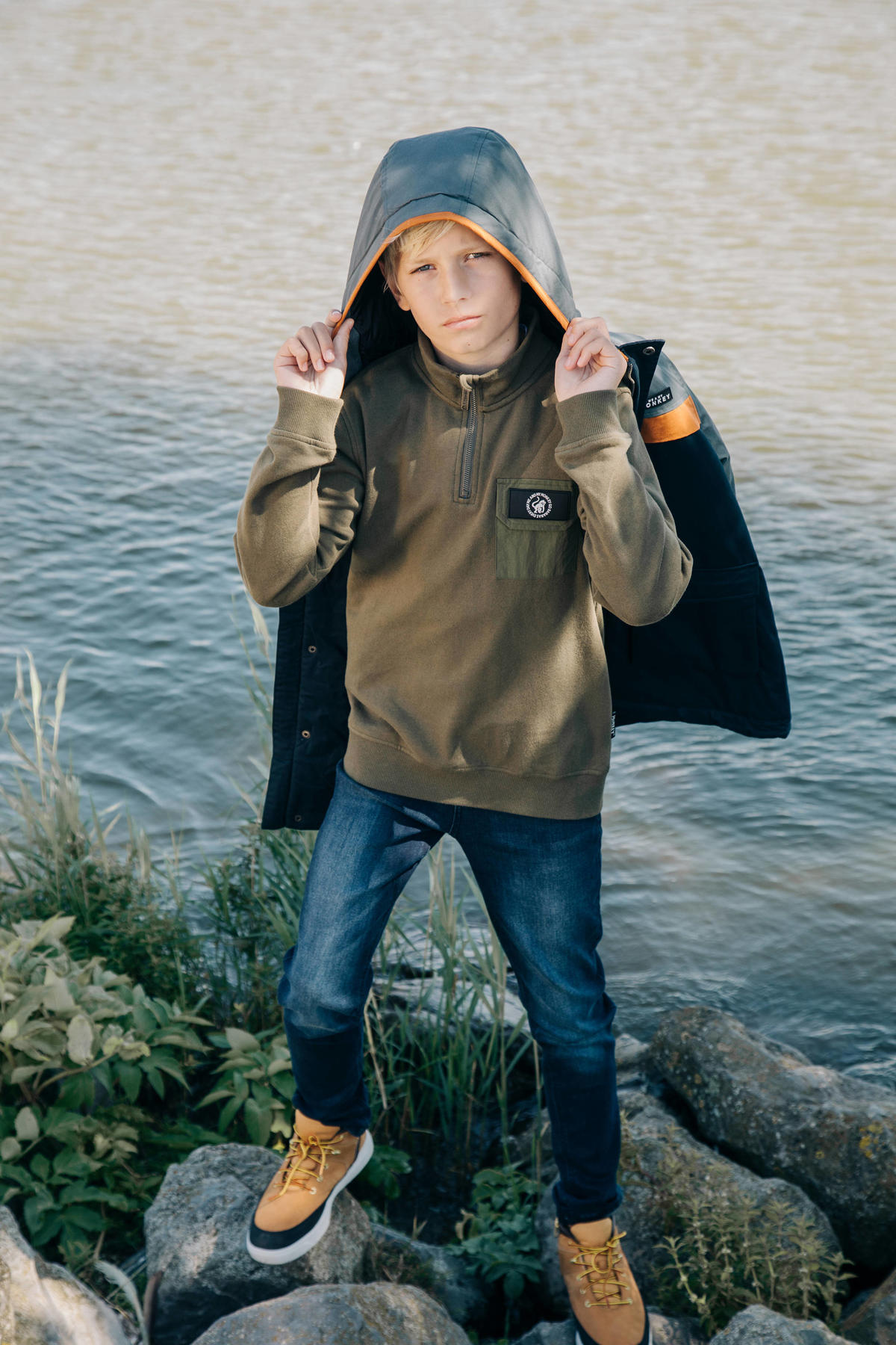 Me & My Monkey sweater Nickolas khaki | wehkamp