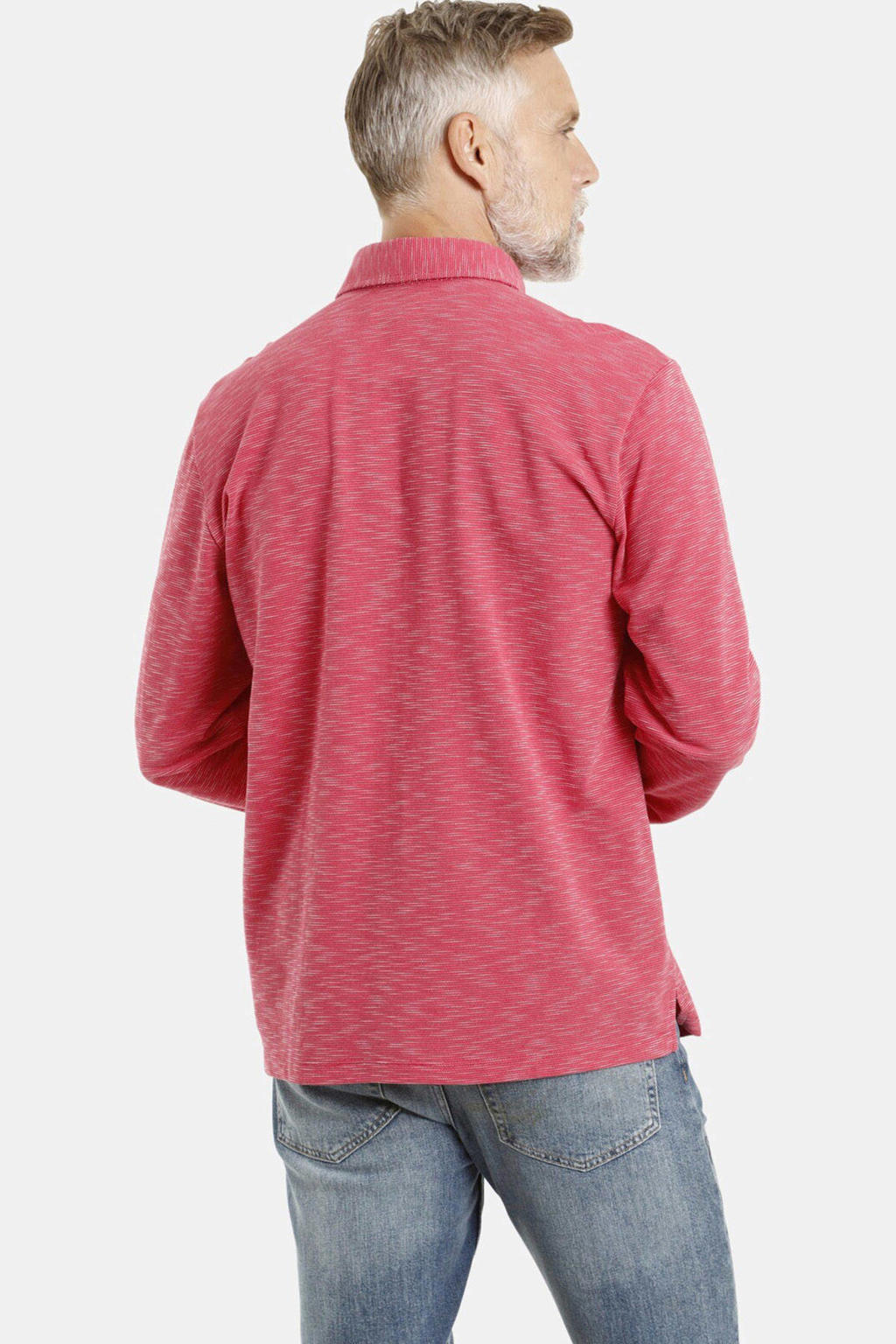 Jan Vanderstorm loose fit polo Plus Size WAINO met all over print rood ...