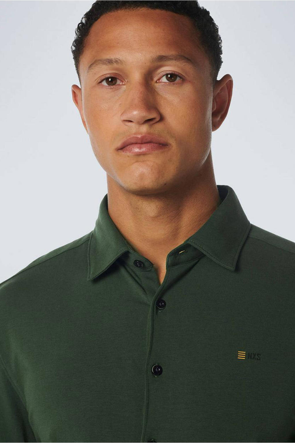No Excess slim fit overhemd met logo dark green | wehkamp