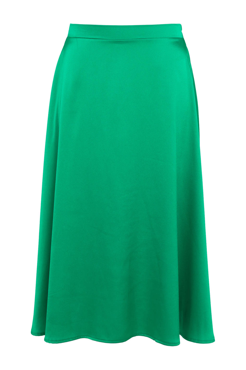 Paprika satijnen midi rok groen | wehkamp