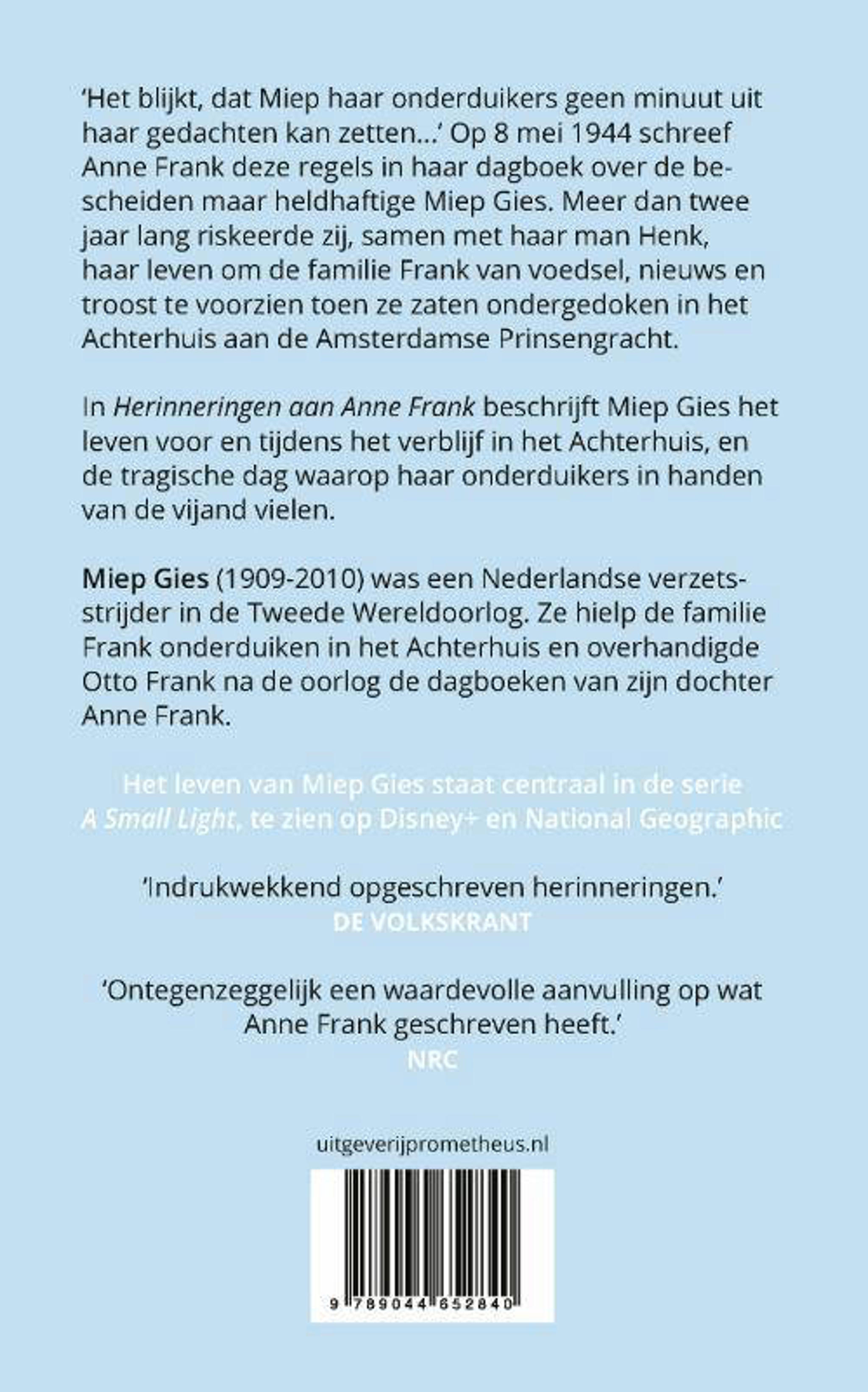 Miep Gies en Alison Leslie Gold Herinneringen aan Anne Frank | wehkamp