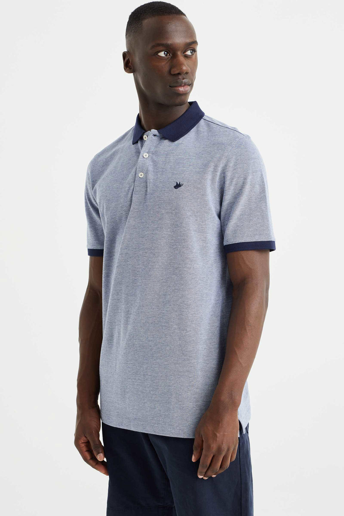 WE Fashion tall fit polo steel blue | wehkamp