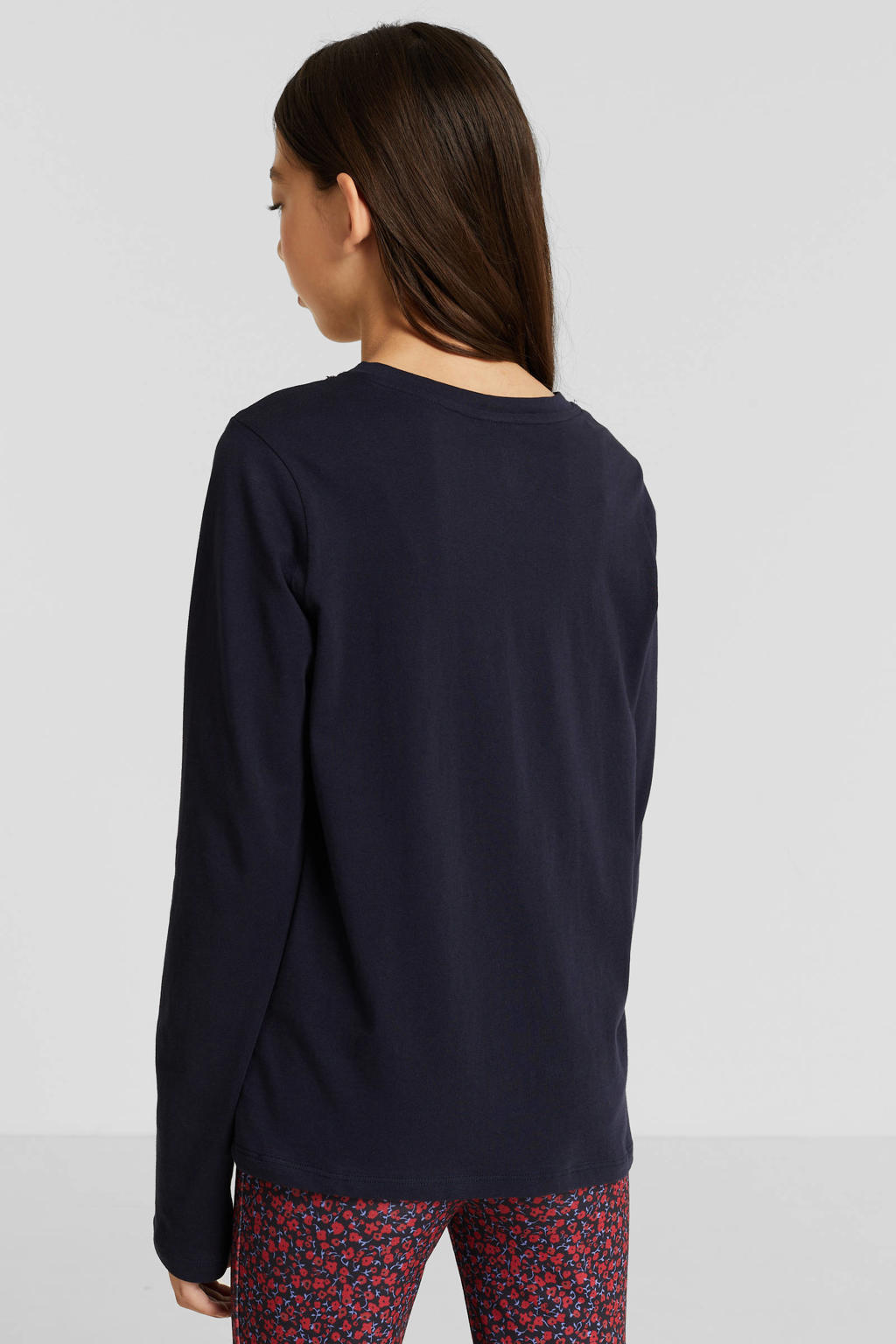 anytime longsleeve T-shirt donkerblauw | wehkamp