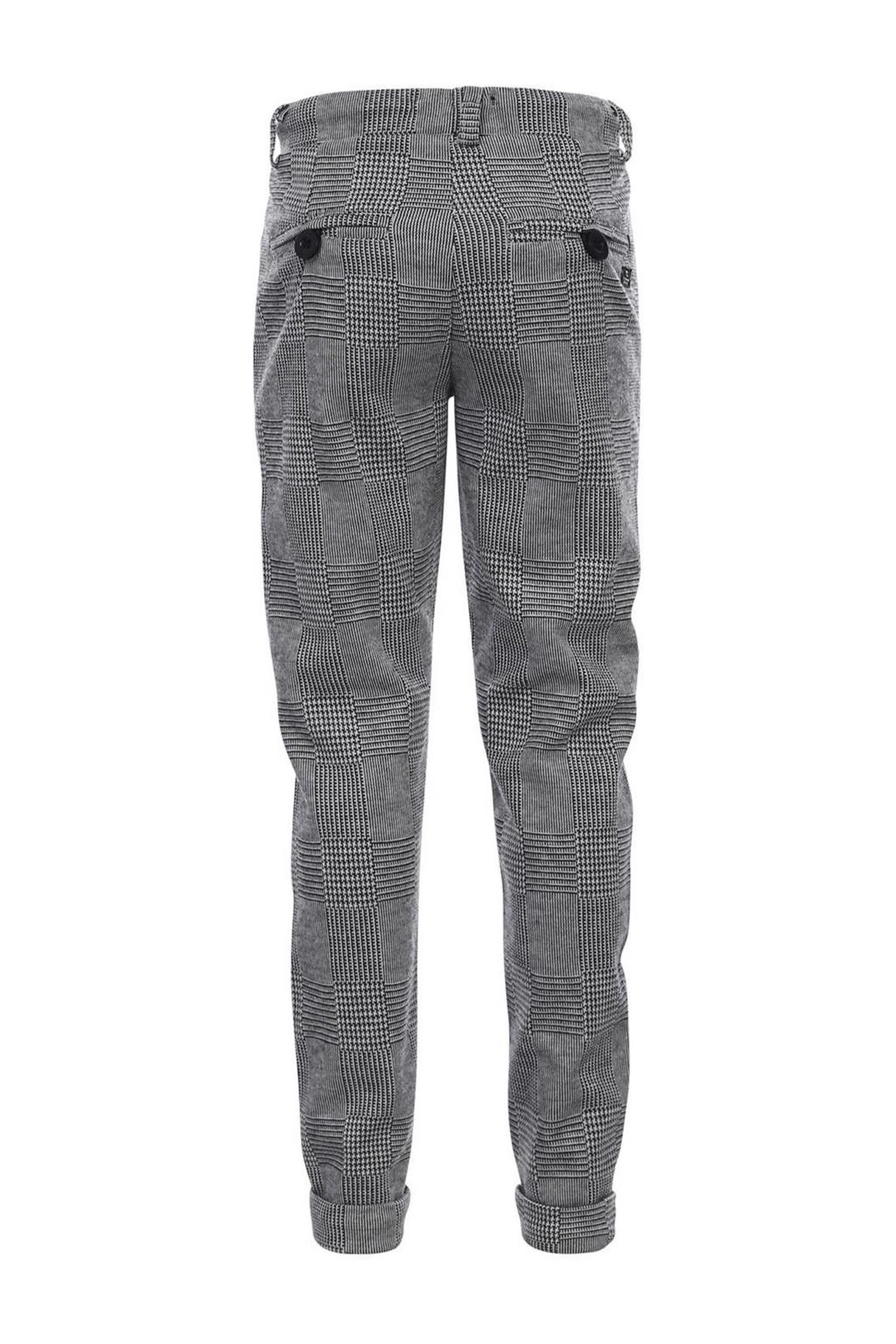 COMMON HEROES geruite slim fit broek grijs | wehkamp