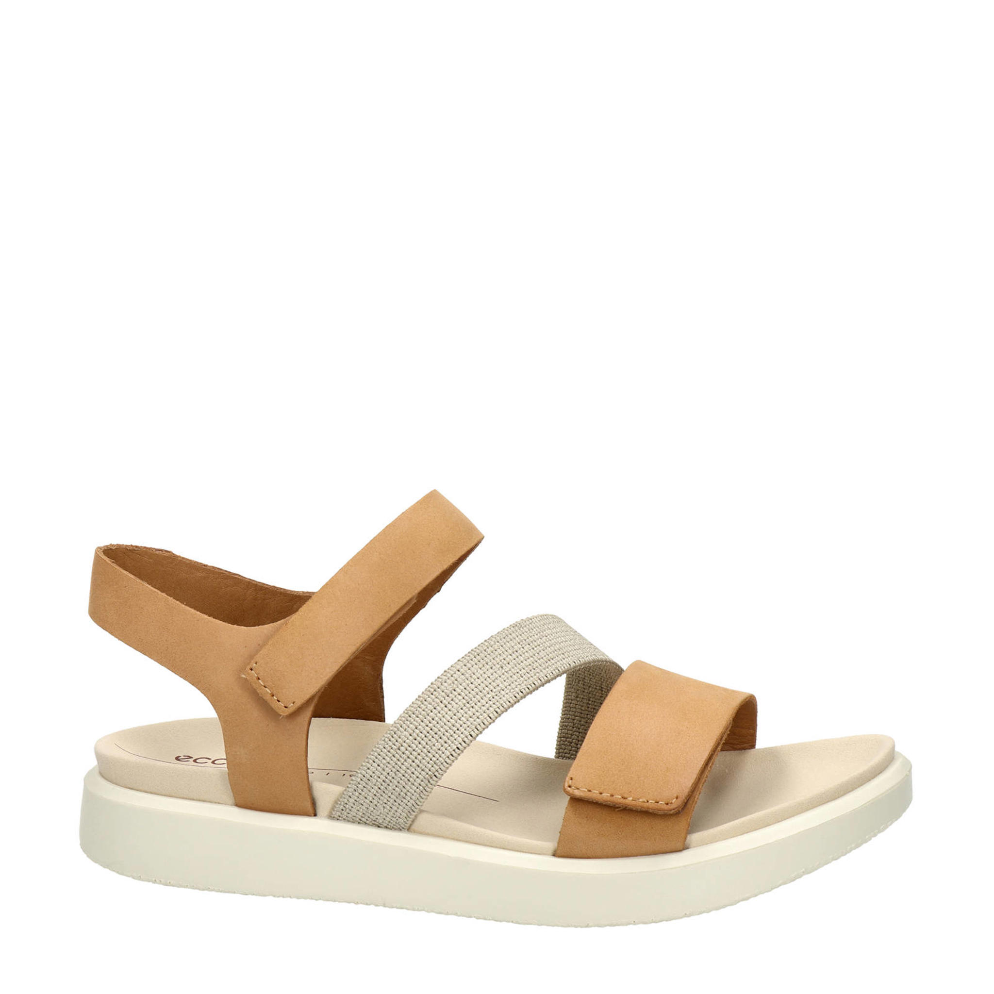 Ecco Flowt W leren sandalen cognac | wehkamp