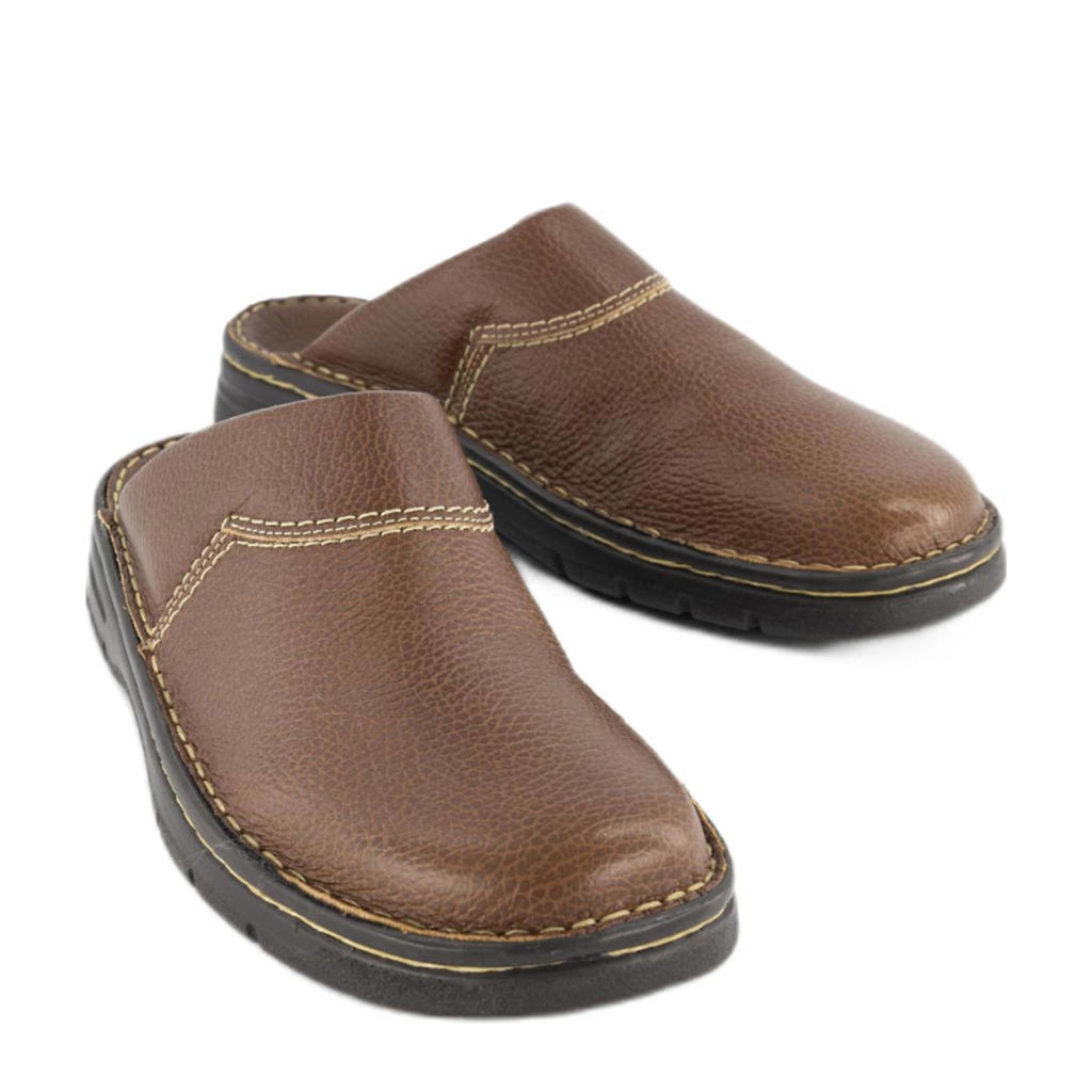 Easy Street leren slippers bruin | wehkamp