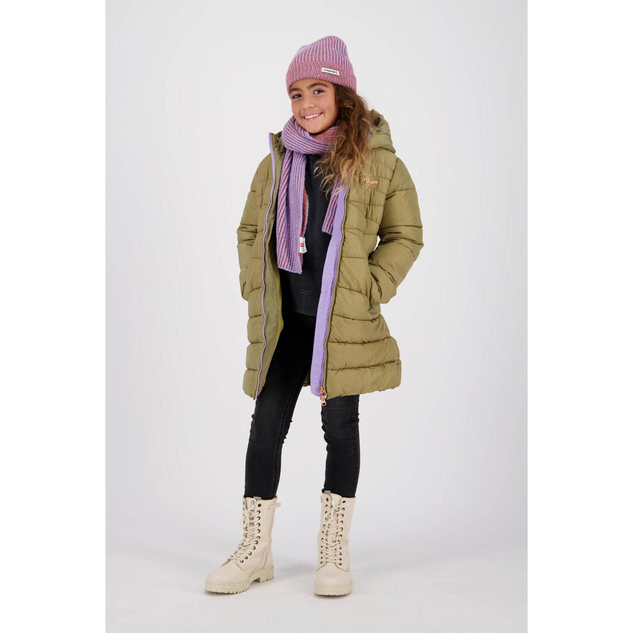 Vingino gewatteerde winterjas Tarilla licht armygroen | wehkamp