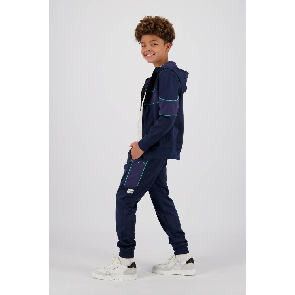 Vingino sweatvest Obay donkerblauw/paars | wehkamp