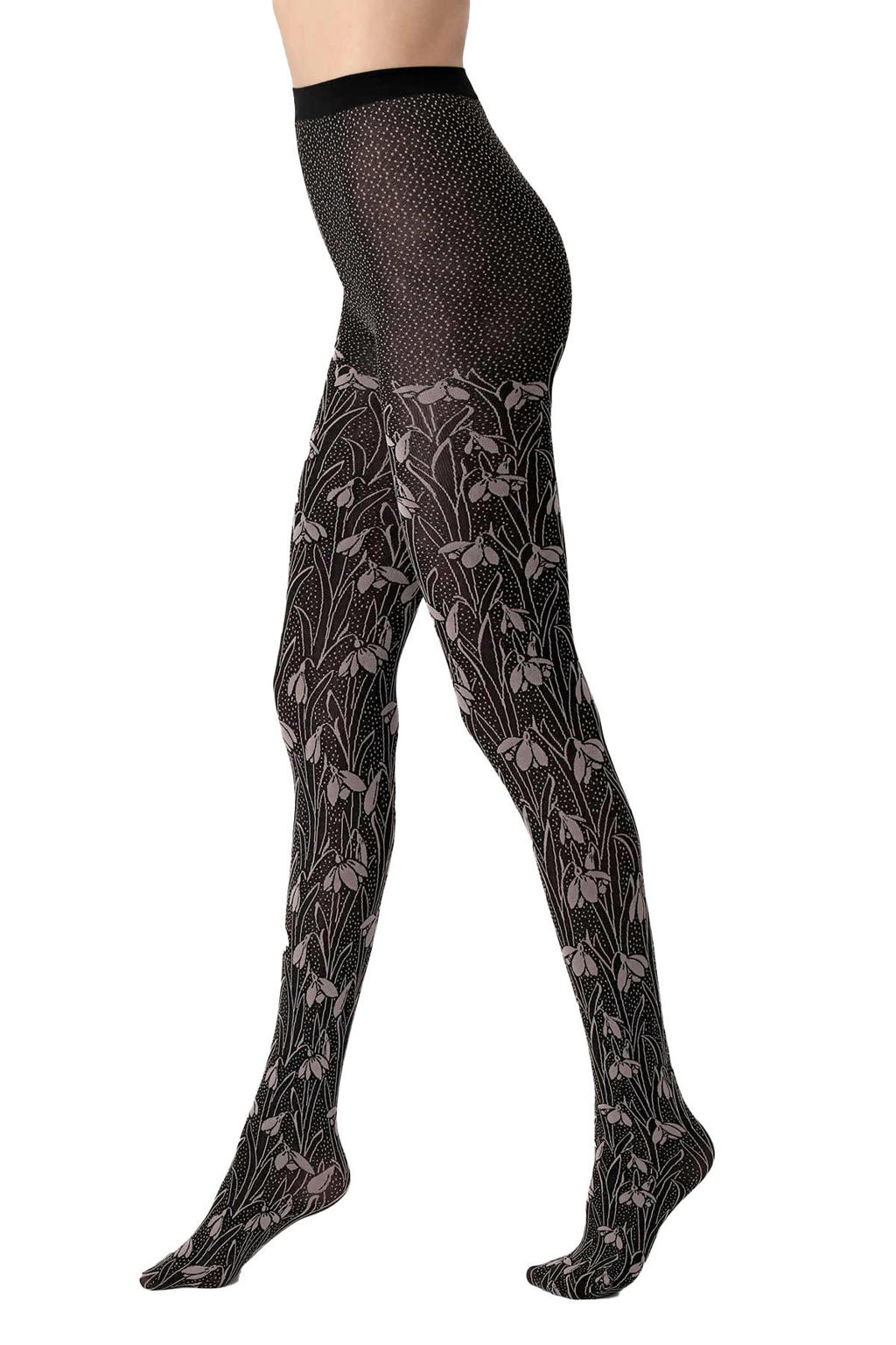 Oroblu panty I Love First Class 50 denier met bloemenprint zwart | wehkamp