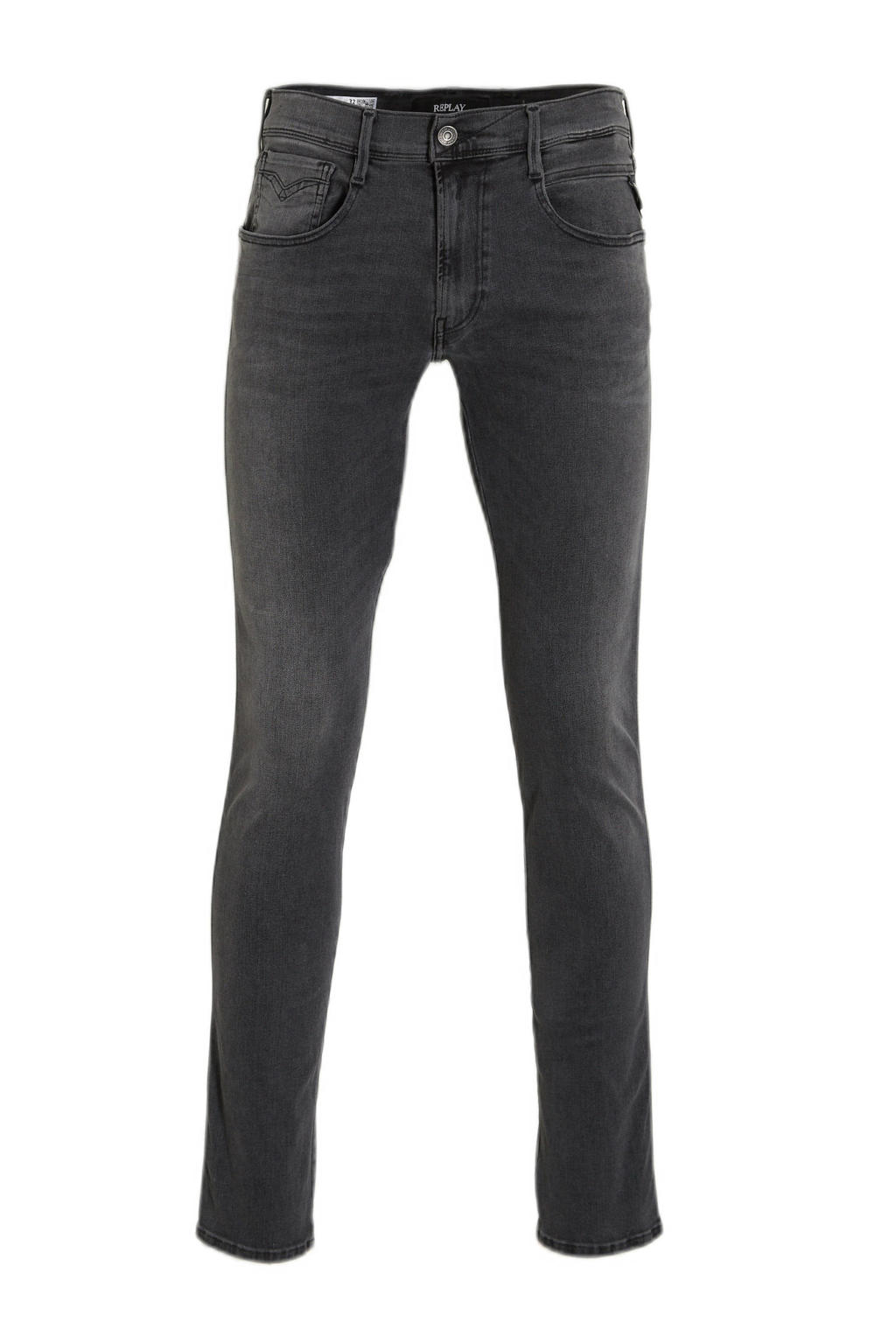 REPLAY slim fit jeans ANBASS hyperflex dark grey | wehkamp