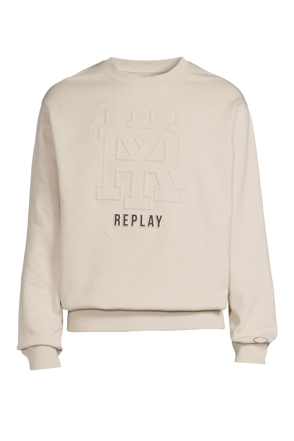 REPLAY sweater met printopdruk platinum | wehkamp