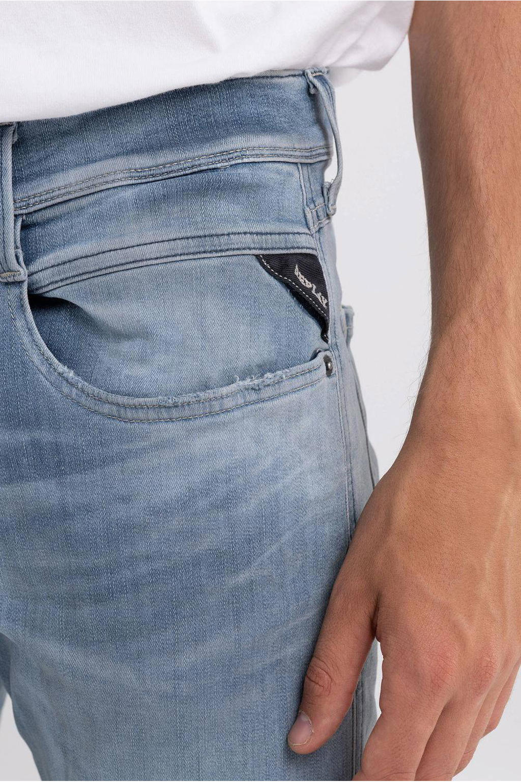 REPLAY slim fit jeans ANBASS hyperflex medium blue | wehkamp