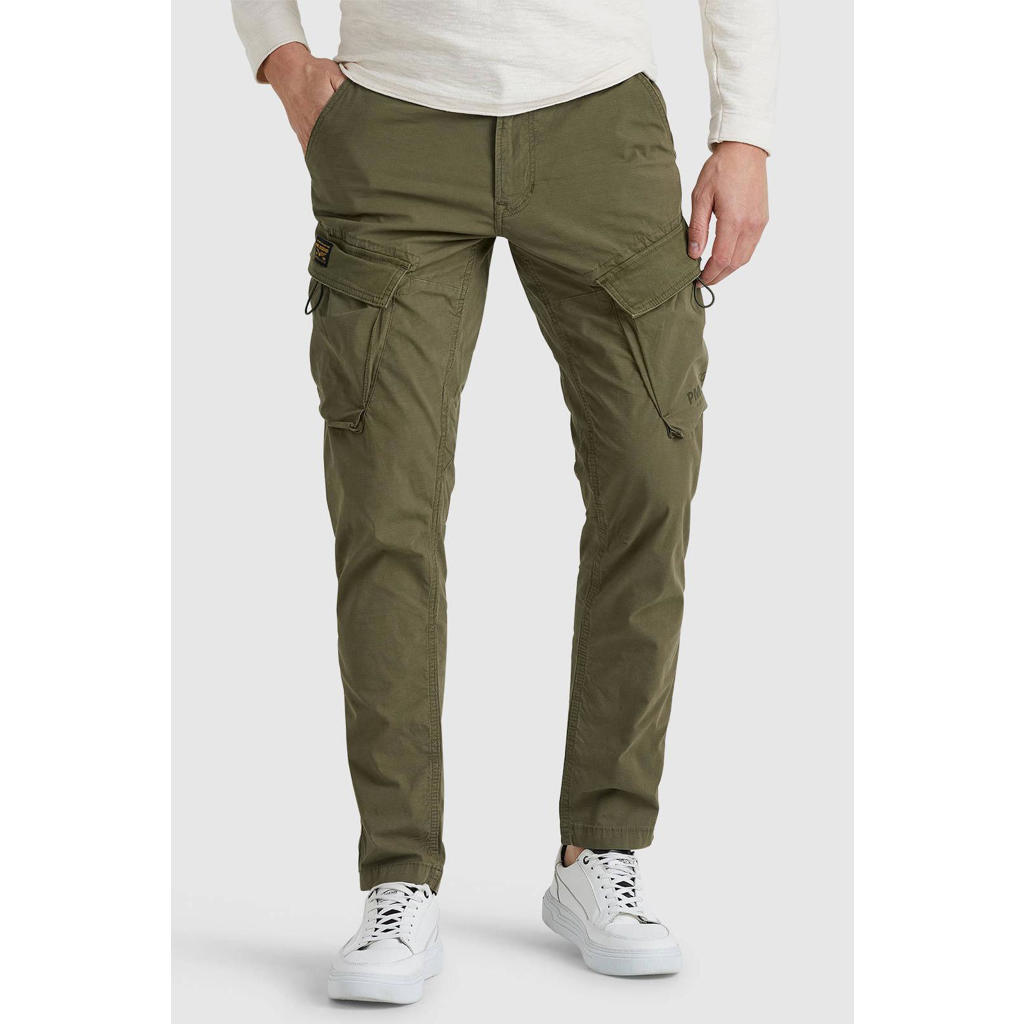 PME Legend tapered fit cargo broek Wingtip donkergroen | wehkamp