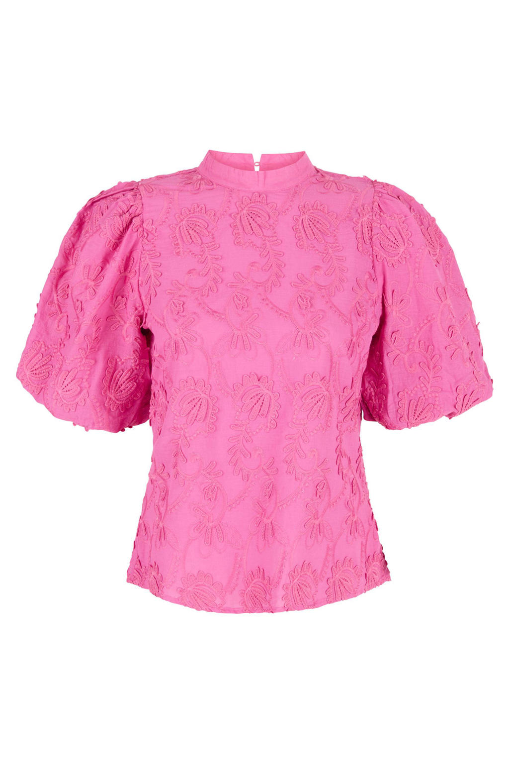 Shoeby top met all over print en borduursels roze | wehkamp