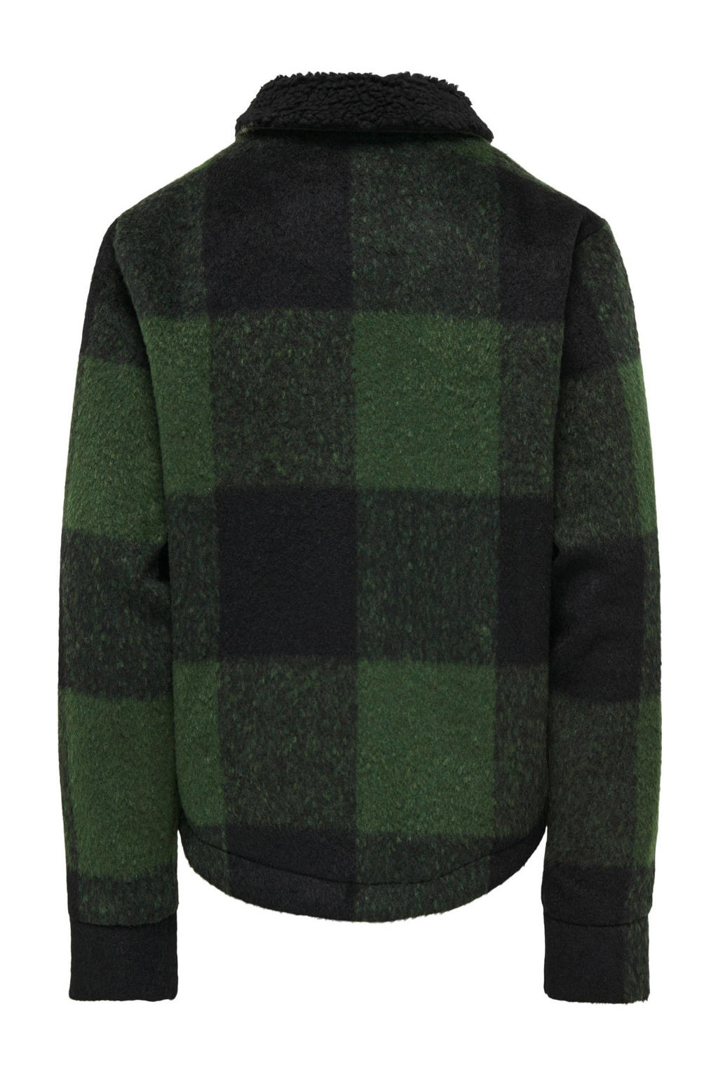 KIDS ONLY BOY geruite shacket tussenjas KOBNEWLOUIS donkergroen/zwart ...