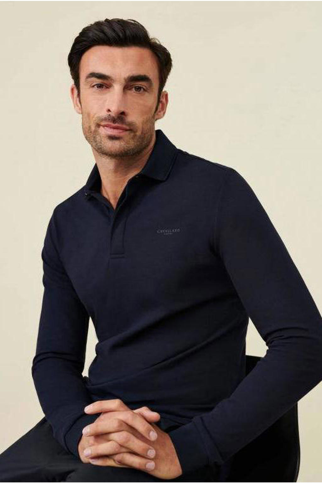Cavallaro Napoli polo Basso met logo dark blue | wehkamp