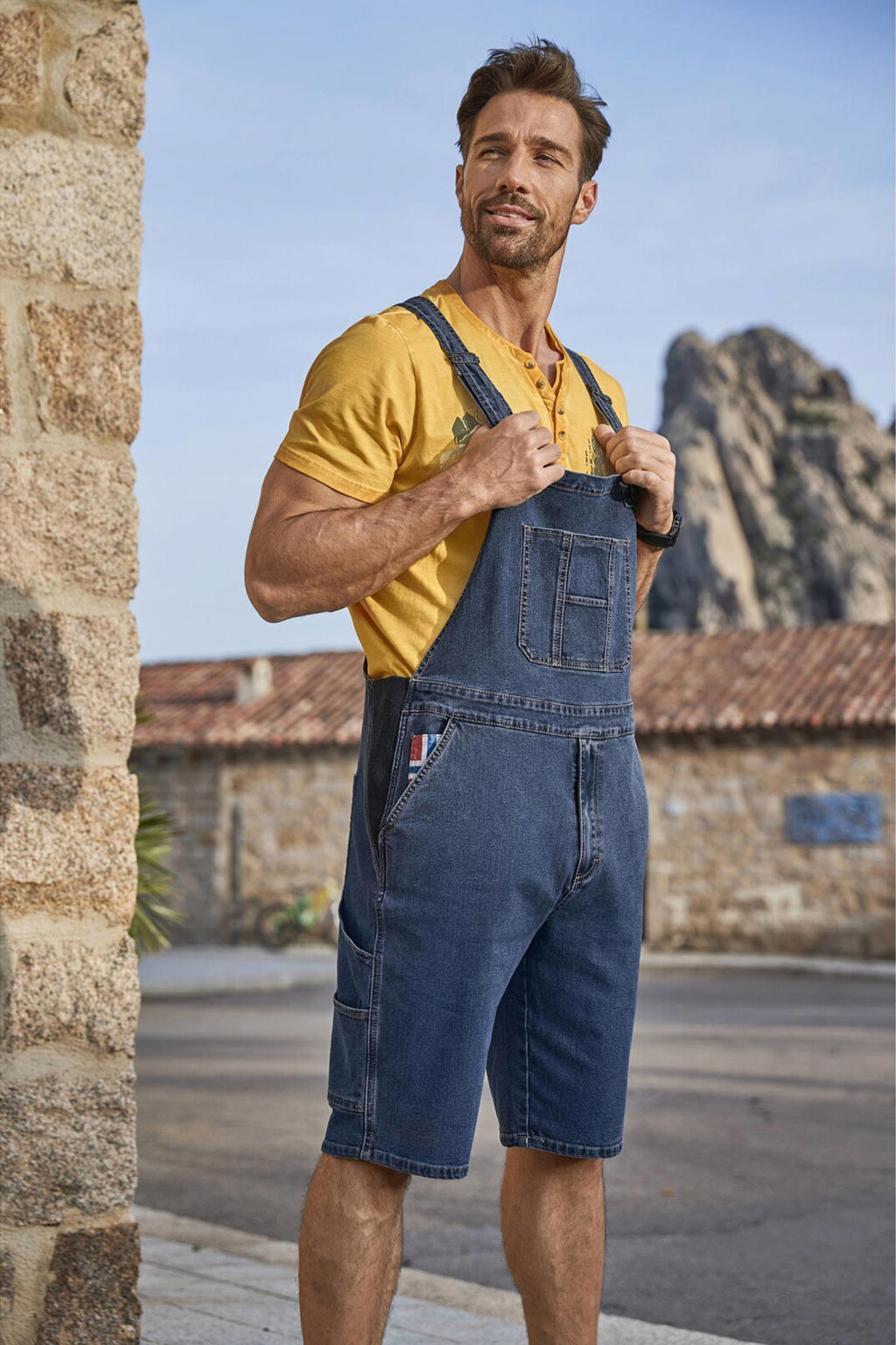 Jan Vanderstorm loose fit tuinbroek FOCKO Plus Size blauw | wehkamp