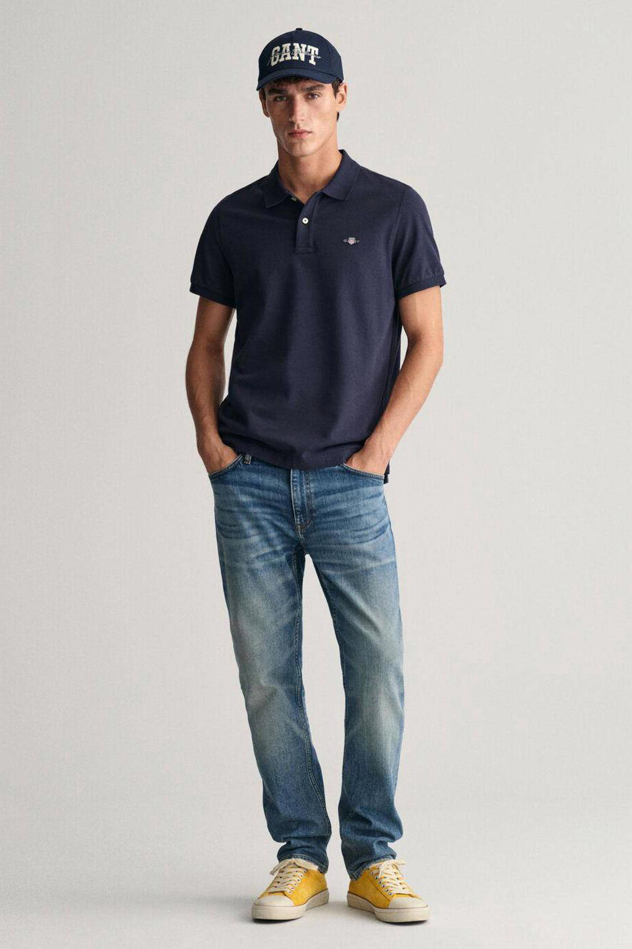 GANT regular fit polo Shield met logo evening blue | wehkamp