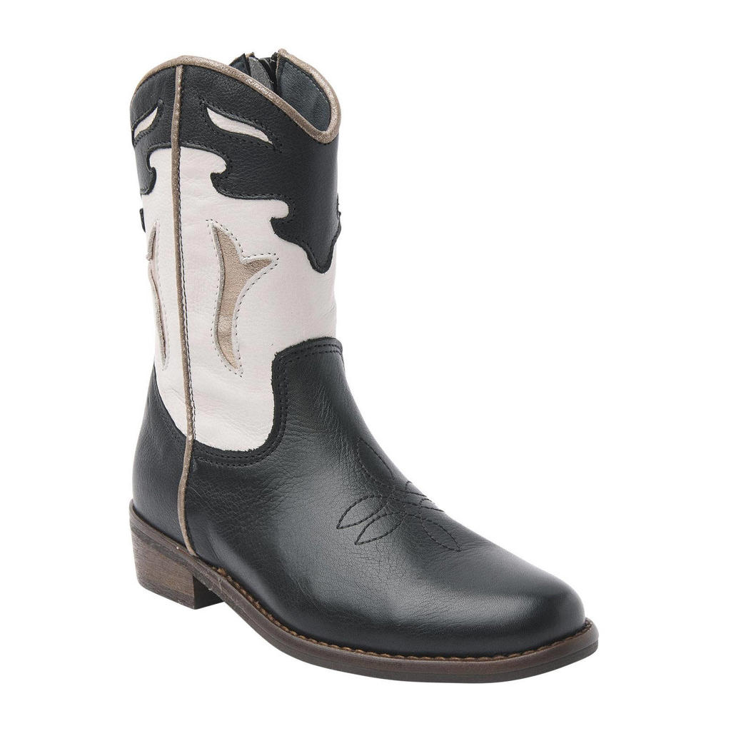 Kipling Barlet leren cowboylaarzen zwart/beige | wehkamp