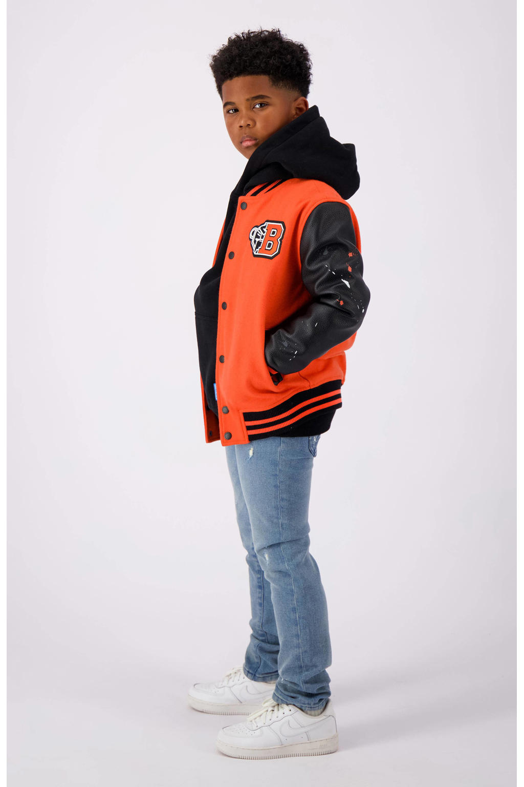 BLACK BANANAS baseball jacket oranje/zwart | wehkamp