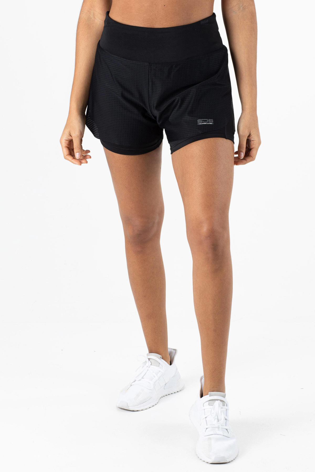 Sjeng Sports hardloopshort 2-in-1 Puck zwart | wehkamp