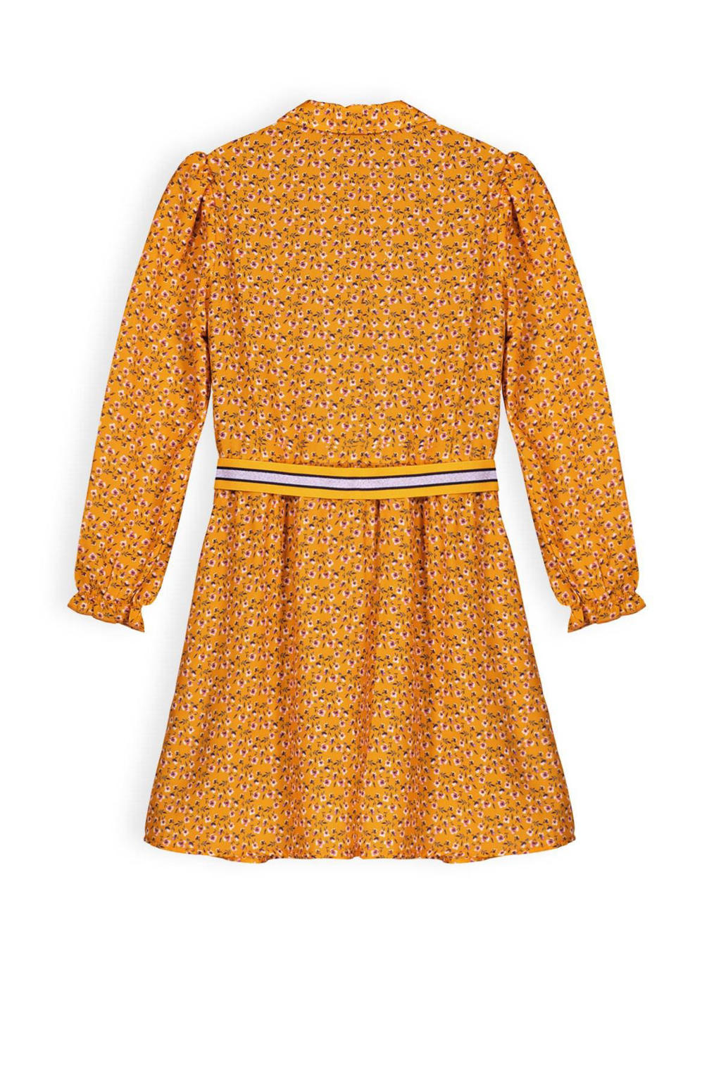 NONO gebloemde kokerjurk Milau van polyester geel | wehkamp