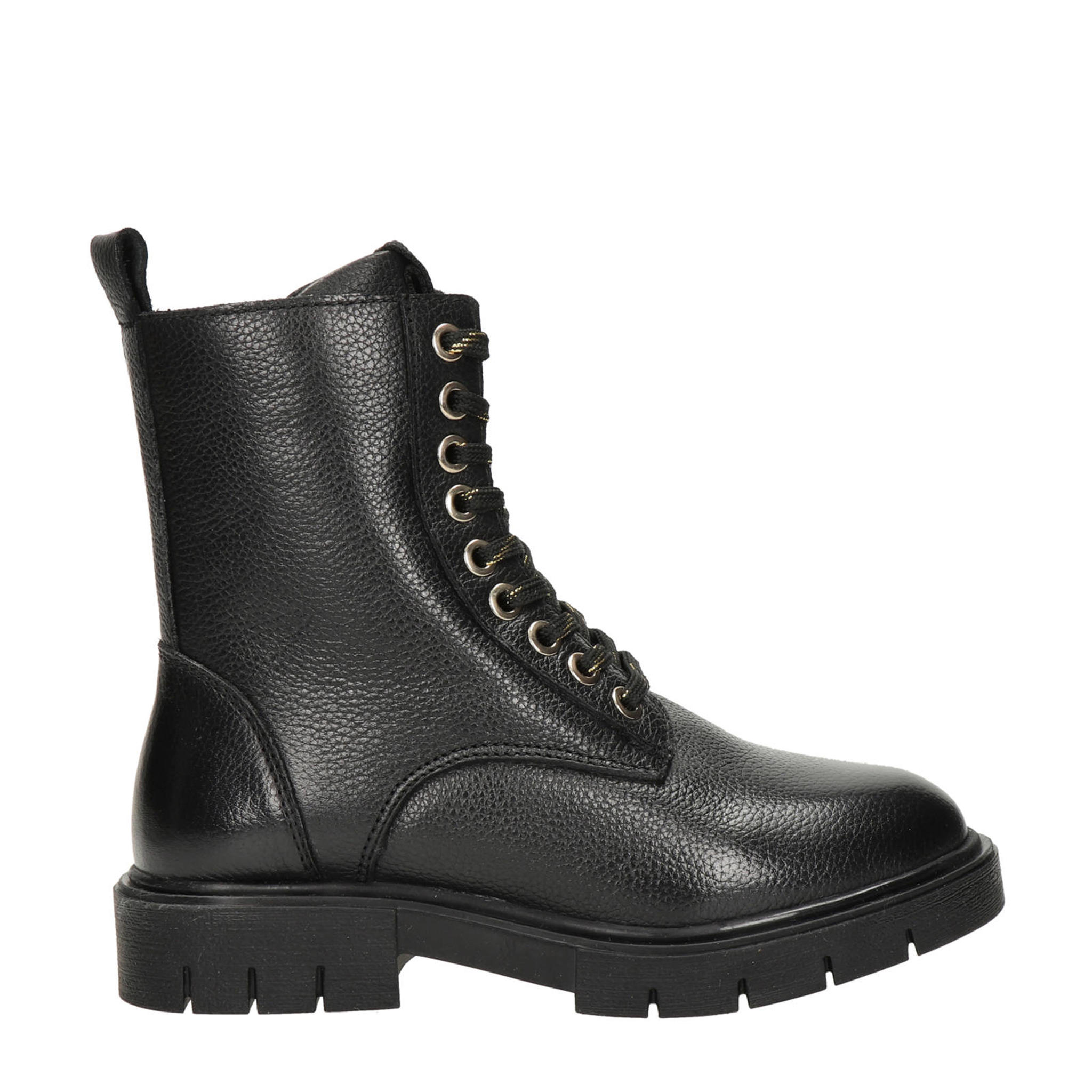 Nelson Kids leren veterboots zwart | wehkamp