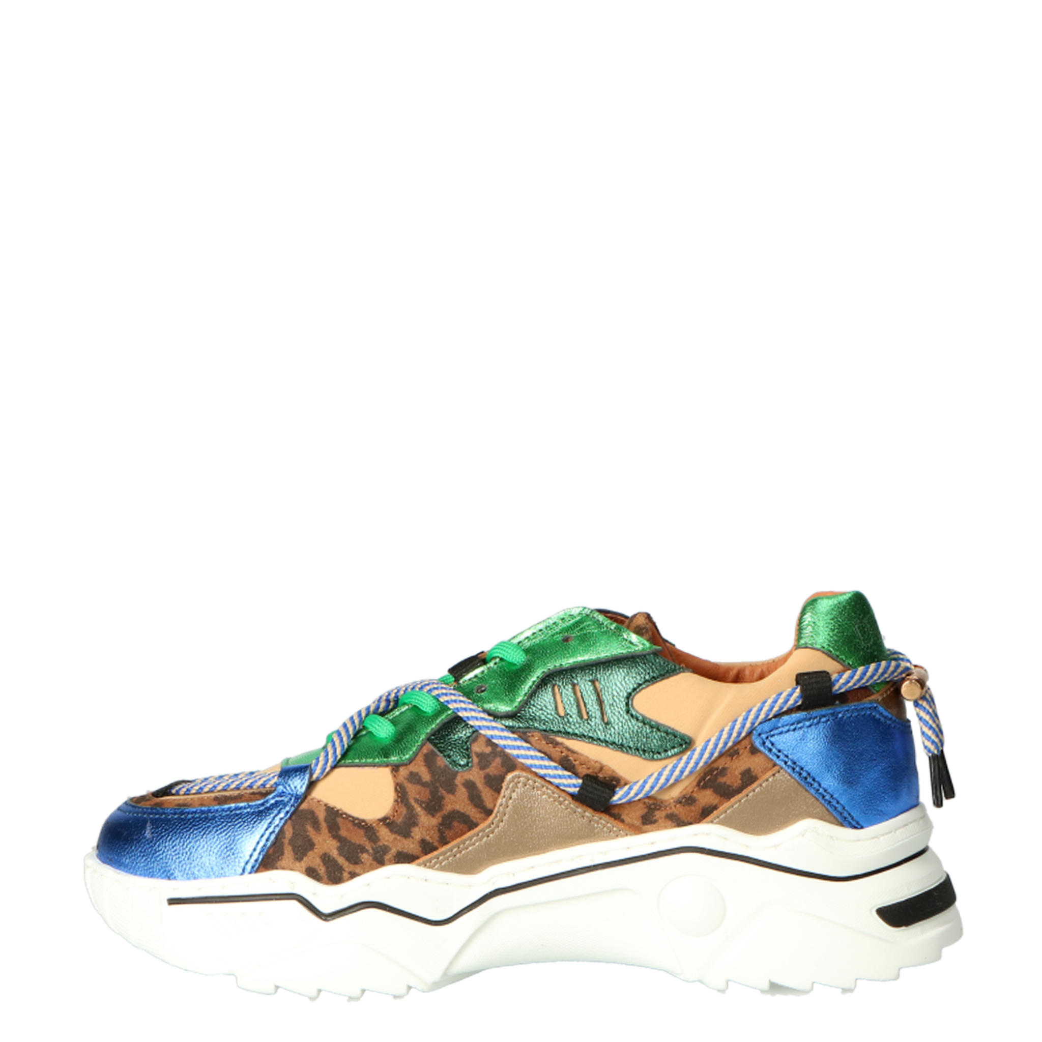 DWRS Jupiter chunky leren sneakers groen/blauw | wehkamp