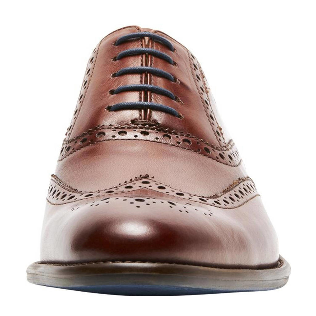 Van Lier Vienna leren veterschoenen met brogue cognac | wehkamp