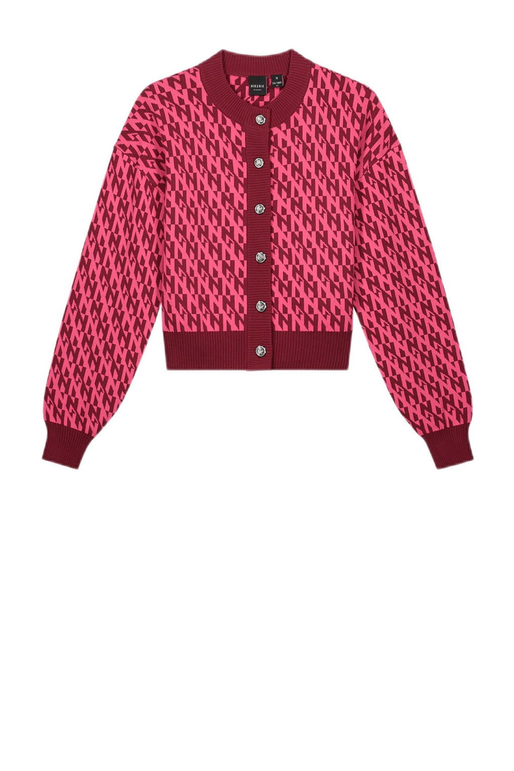 NIK&NIK vest Twiggy met all over print felroze/rood | wehkamp