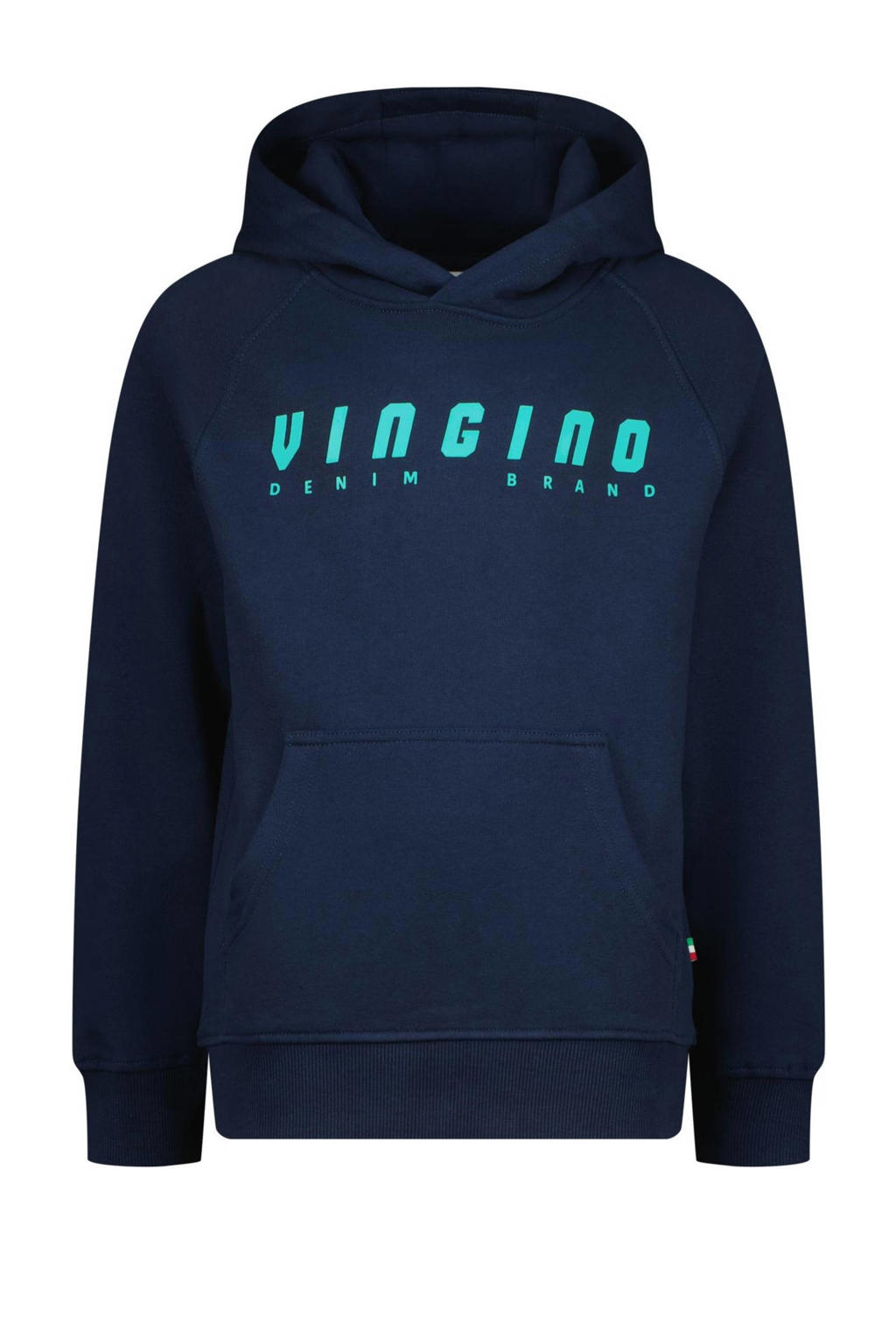 Vingino hoodie met logo donkerblauw | wehkamp