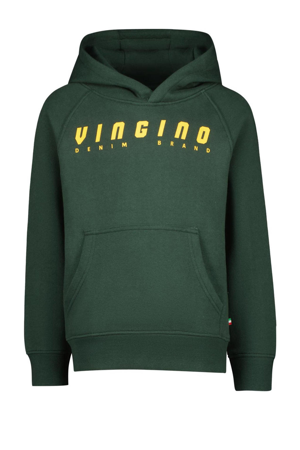 Vingino hoodie met logo donkergroen | wehkamp