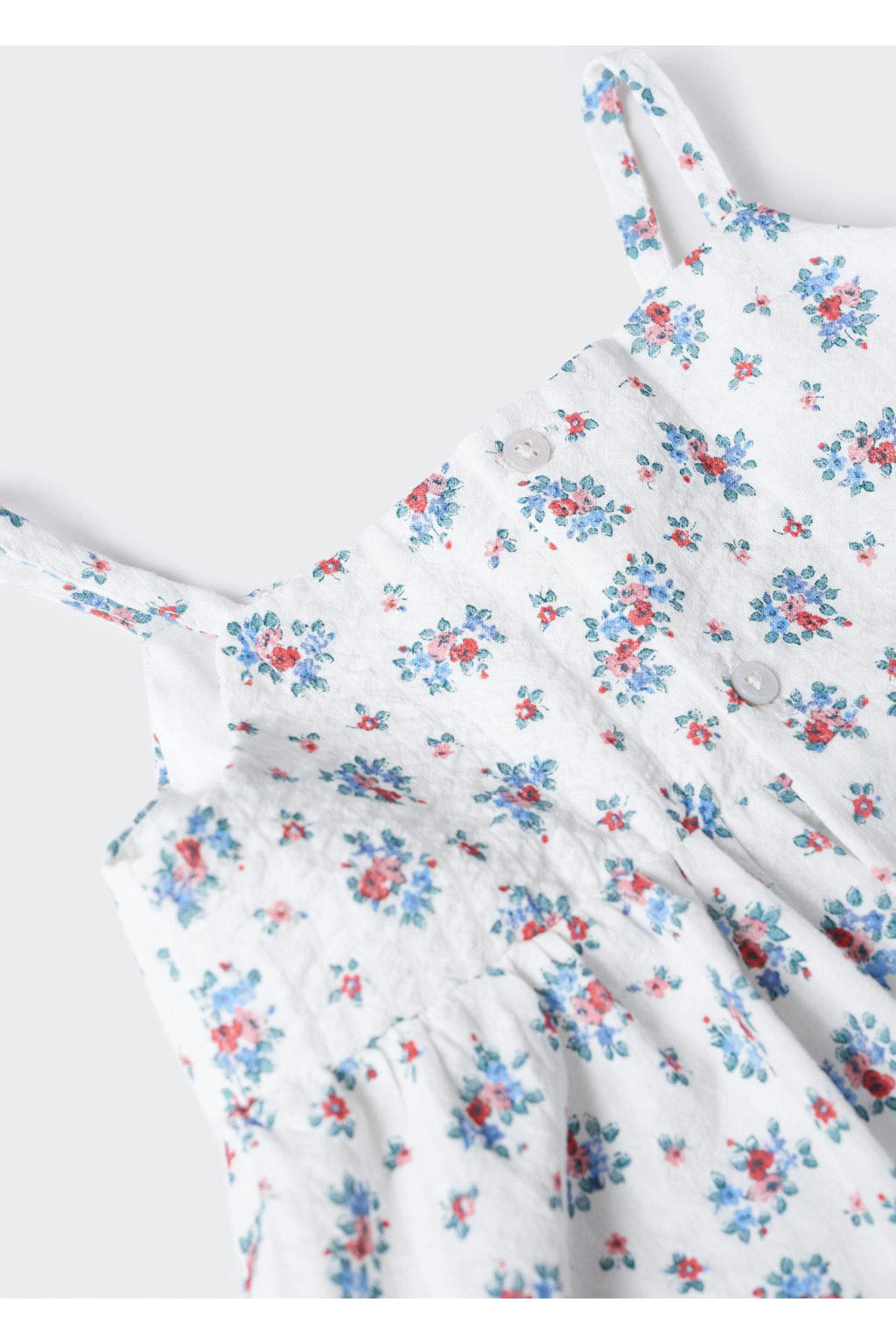 Mango Kids baby zomerjurk met bloomer wit/blauw/rood | wehkamp