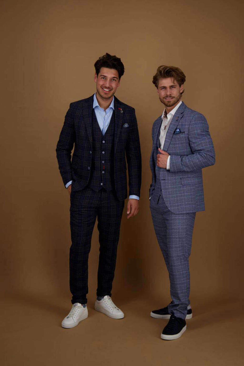 A fish named Fred geruit regular fit colbert blue | wehkamp