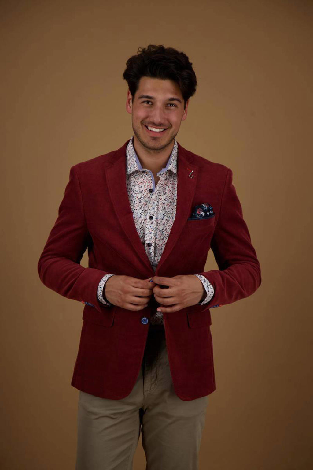 A fish named Fred regular fit colbert Rib chili red | wehkamp