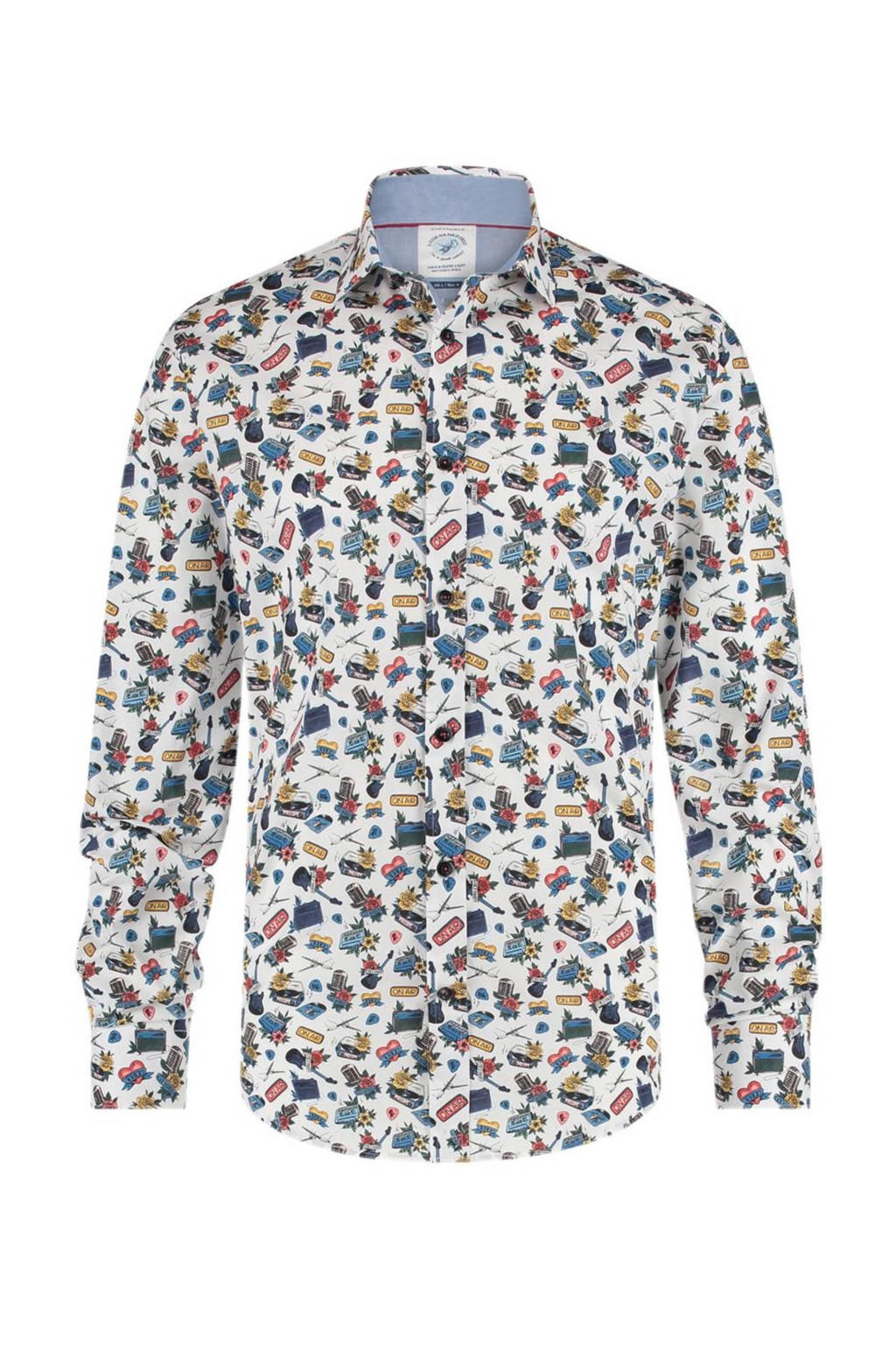 A fish named Fred slim fit overhemd met all over print multi color all ...