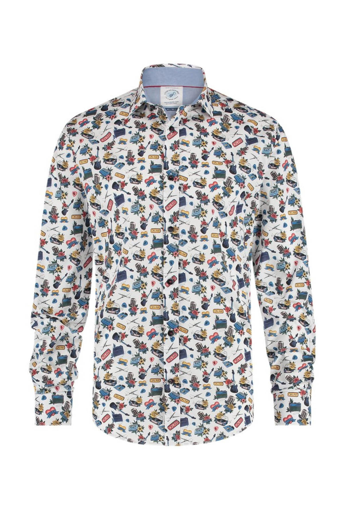 A fish named Fred slim fit overhemd met all over print multi color all ...