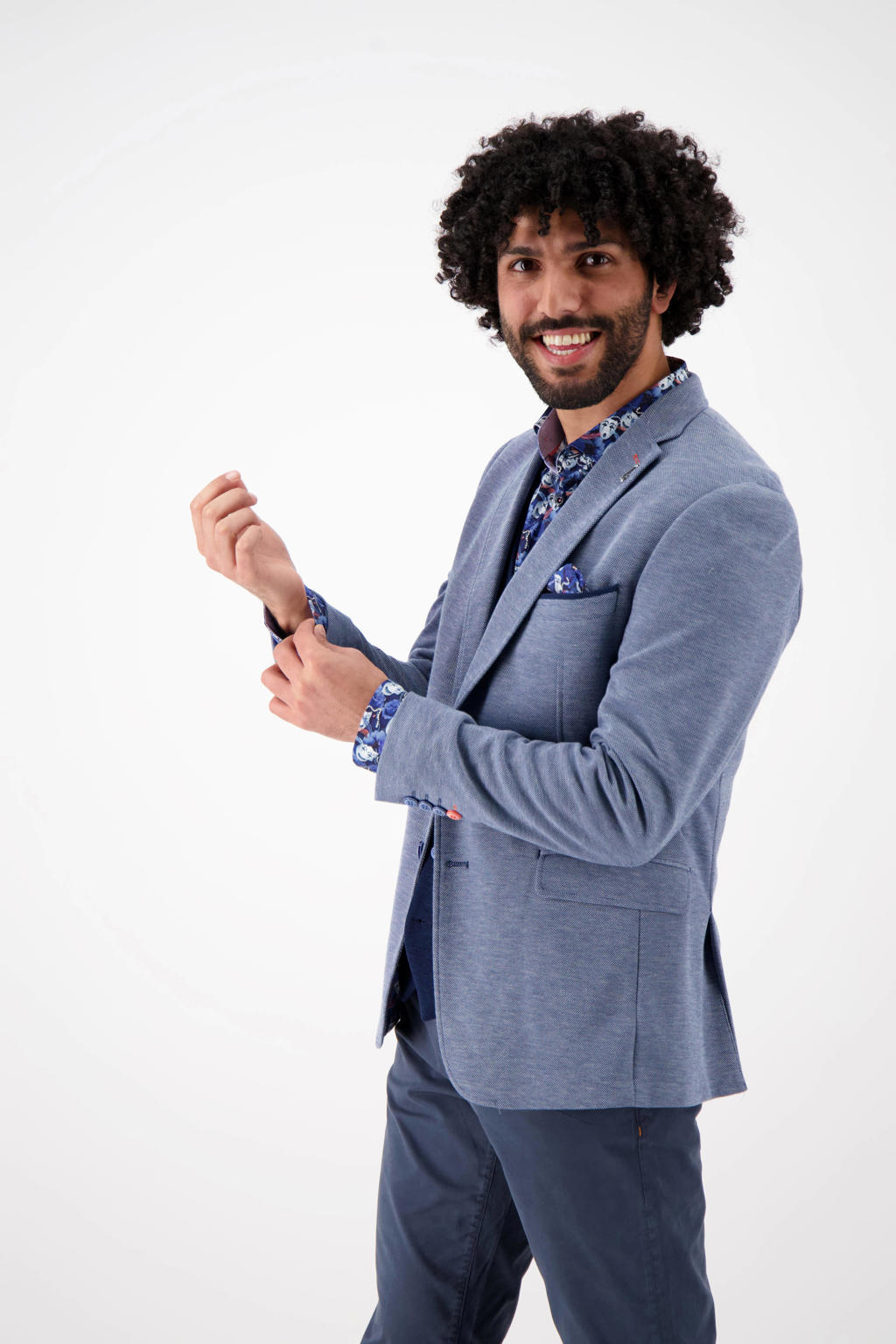 A fish named Fred gemêleerd regular fit colbert light blue | wehkamp