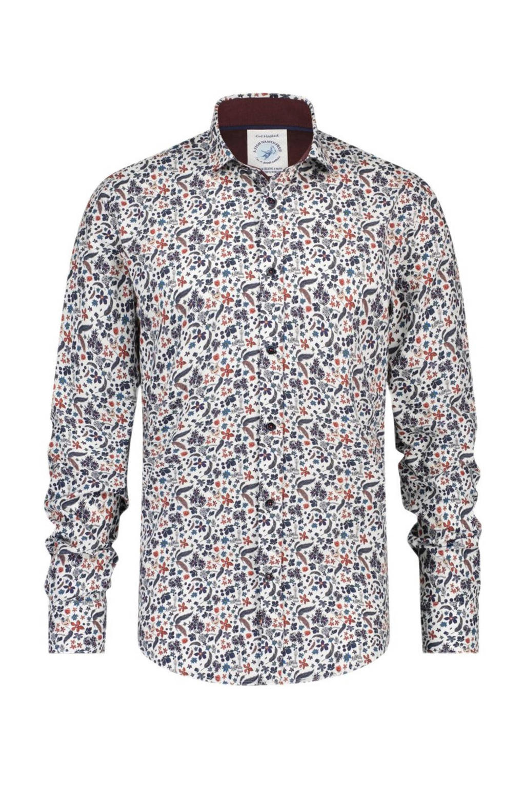 A fish named Fred slim fit overhemd Flower met all over print multi ...