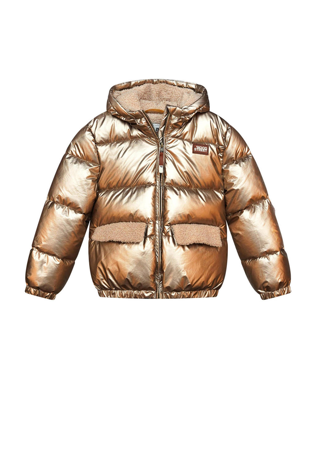 Moodstreet gewatteerde winterjas metallic goud | wehkamp