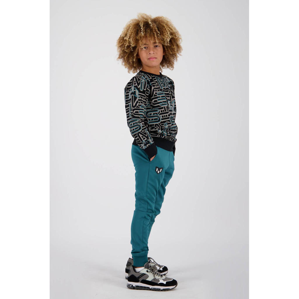 Vingino x Messi skinny joggingbroek Santino met logo diepblauw | wehkamp