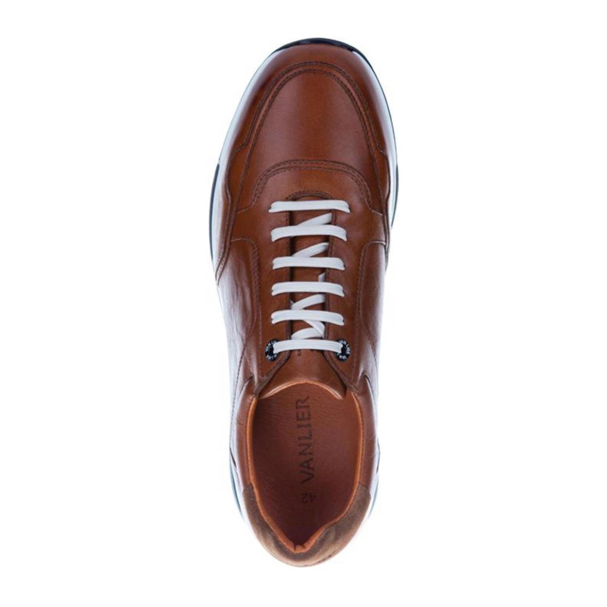 Van Lier Positano leren sneakers cognac | wehkamp