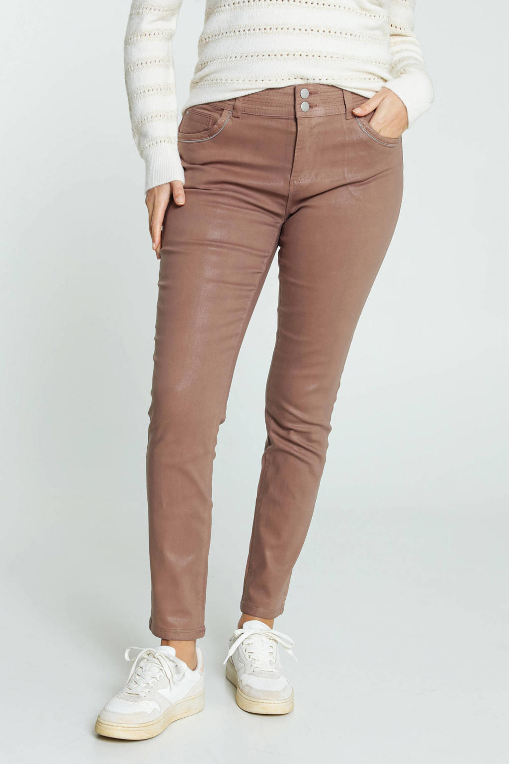 Cassis skinny broek lichtbruin | wehkamp