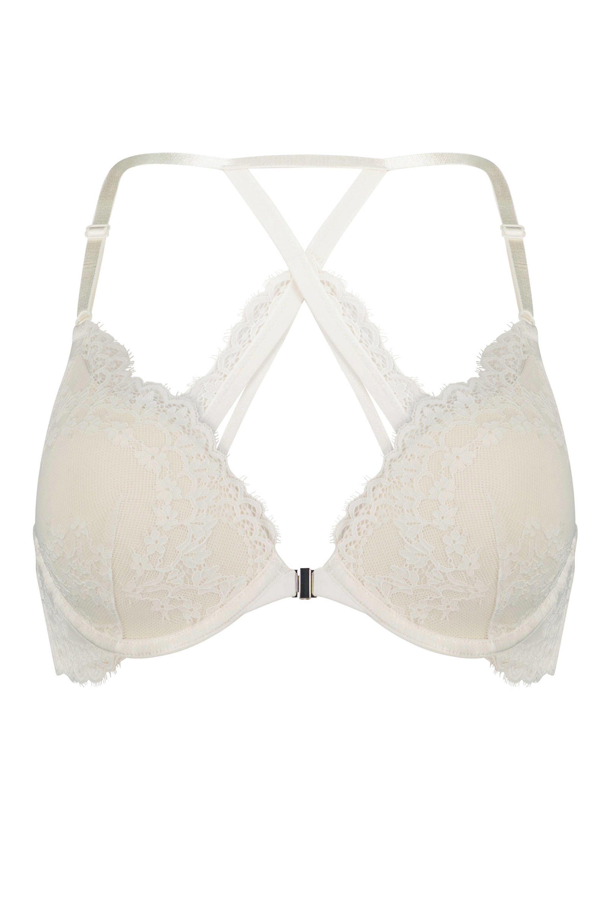 Hunkemöller voorgevormde push-up bh Daisy met voorsluiting ivoor | wehkamp