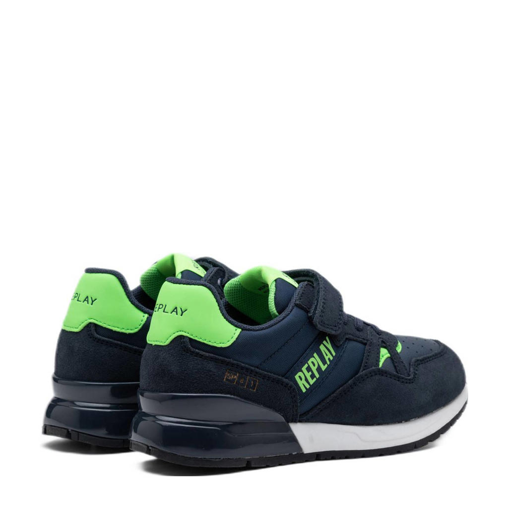 REPLAY sneakers donkerblauw/groen | wehkamp