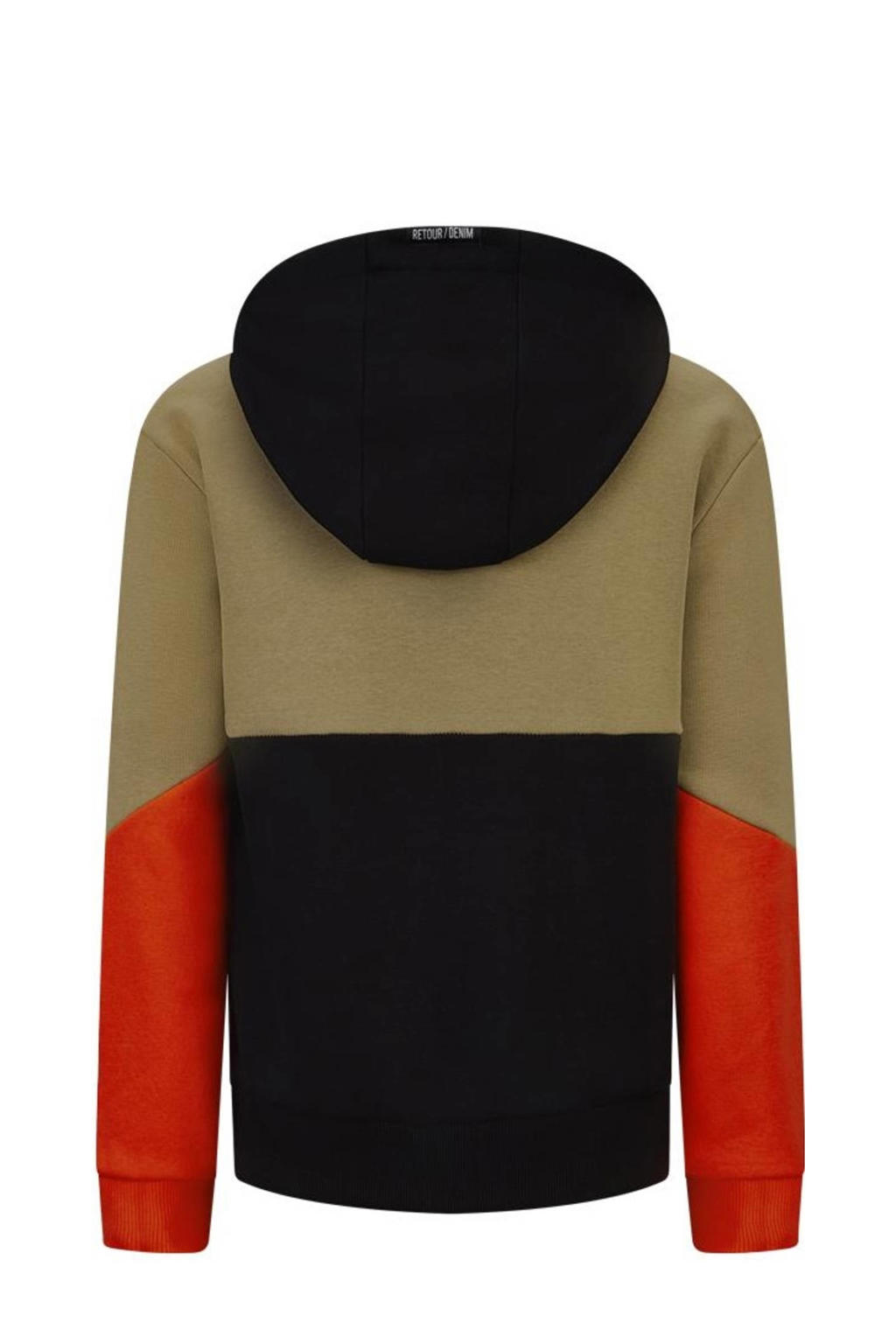 Retour Jeans hoodie Rick licht camel/oranje/zwart | wehkamp