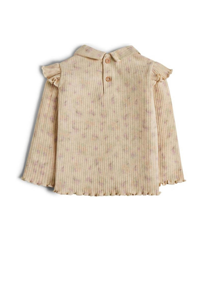 Retour X Anouk Matton top Irisha met all over print en ruches beige ...